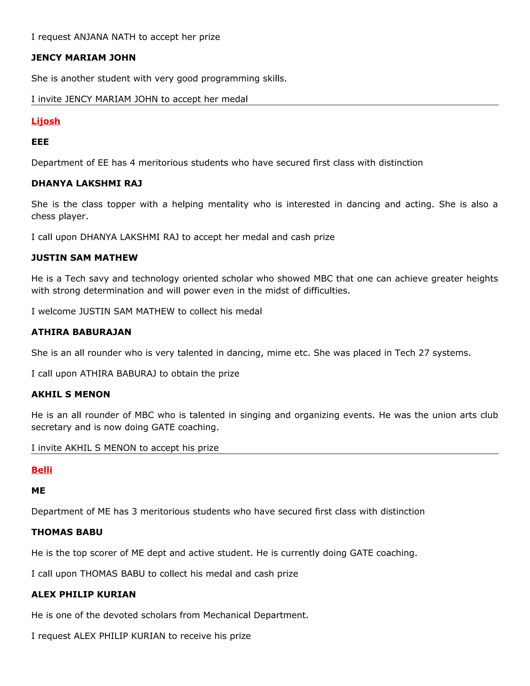 Master of Ceremony Script | DOC