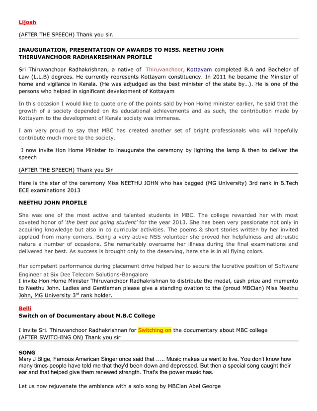 Master of Ceremony Script | DOC | Graduation | Personal Celebrations ...