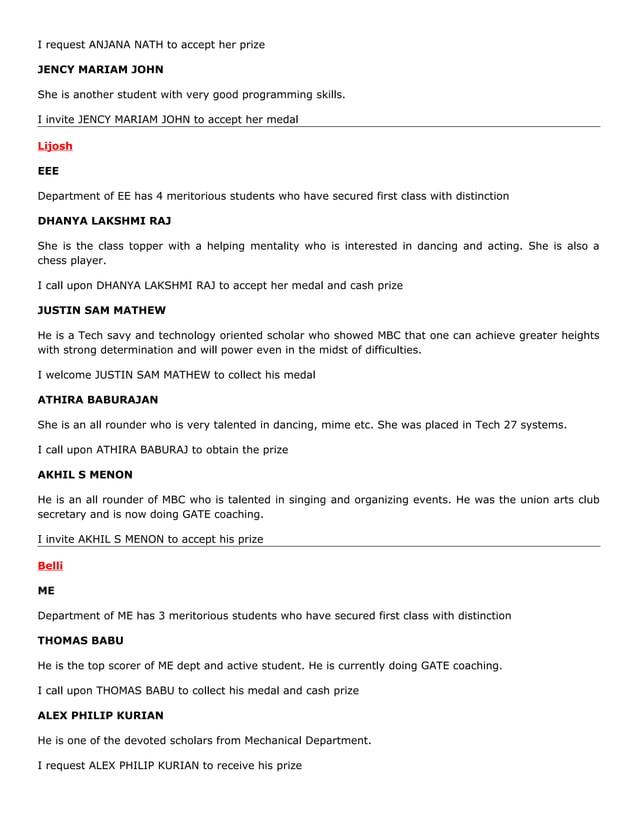 Master of Ceremony Script | DOC | Graduation | Personal Celebrations & Life Events