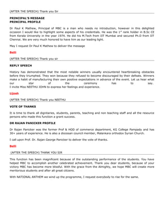 Master of Ceremony Script | DOC