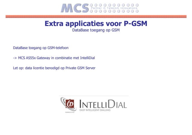 Mcs private gsm oplossing | PPT