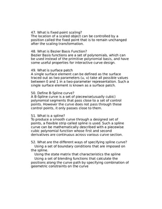 Computer Graphics Short Questions | PDF