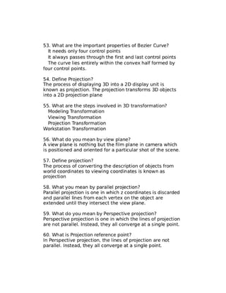 Computer Graphics Short Questions | PDF