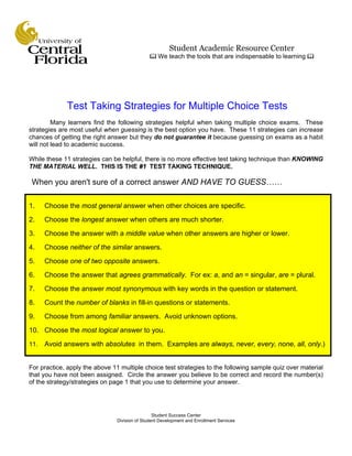 Test-taking Strategies-LET Review | PDF