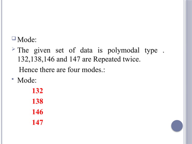 Measures of central tendency (Mean, median and mode) | PPT