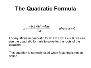 MCT4C-U3L3PPT2.ppt solving quadratic equation | PPT | Physics | Science