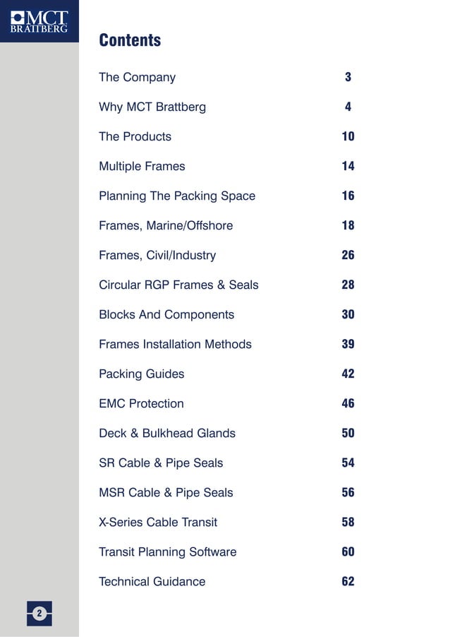 MCT Brattberg - Cable Transits : Cable & Pipe Sealing Transits | PDF
