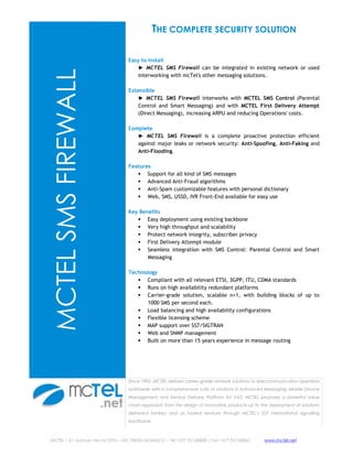 Mctel sms firewall | PDF