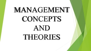 Managerial concepts and theories | PPT | Business | Business and Finance