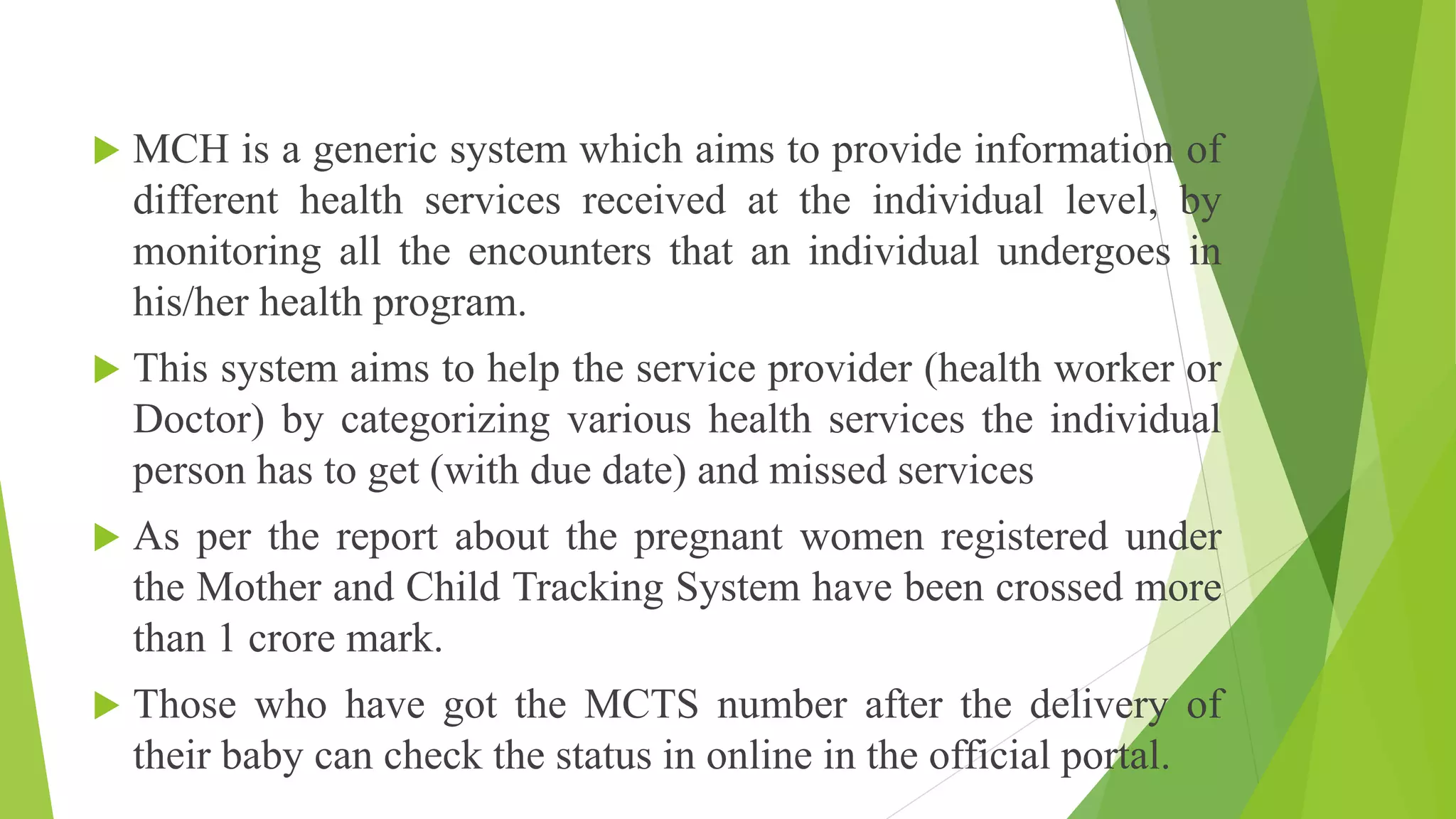 MOTHER AND CHILD TRACKING SYSTEM-MCTS | PDF