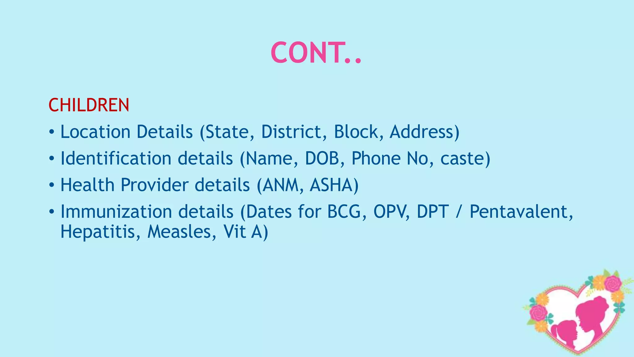 Maternal and Child Tracking System | PPT