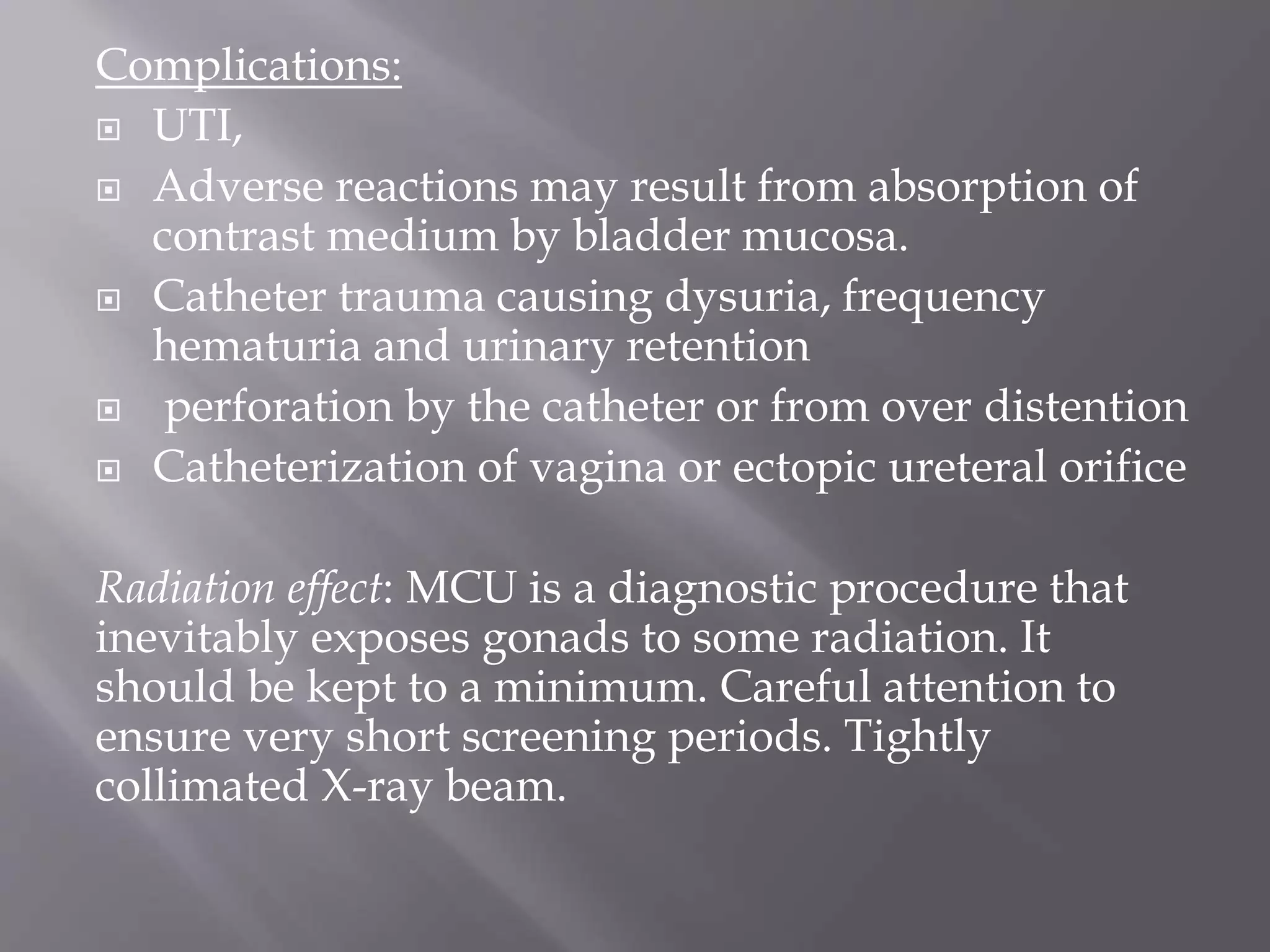 MCU- Micturating cysto-urethrogram | PPTX