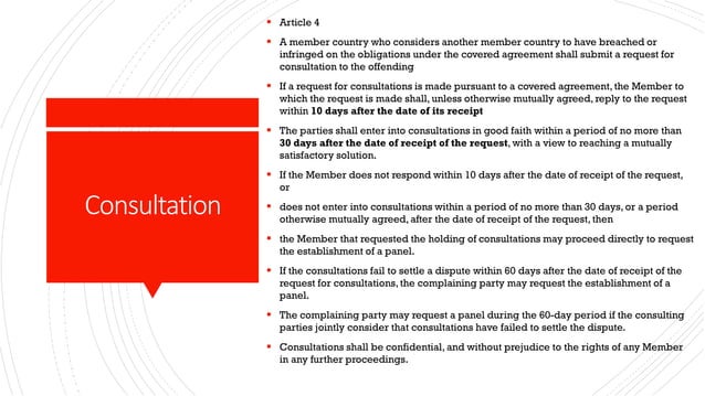 World Trade Organisation's Dispute Settlement Procedure | PPT
