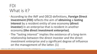 Regulation of Foreign Direct Investments | PPT