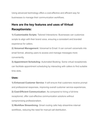 MCUBE Virtual Receptionist Service.pdf | Web Conferencing | Computer ...