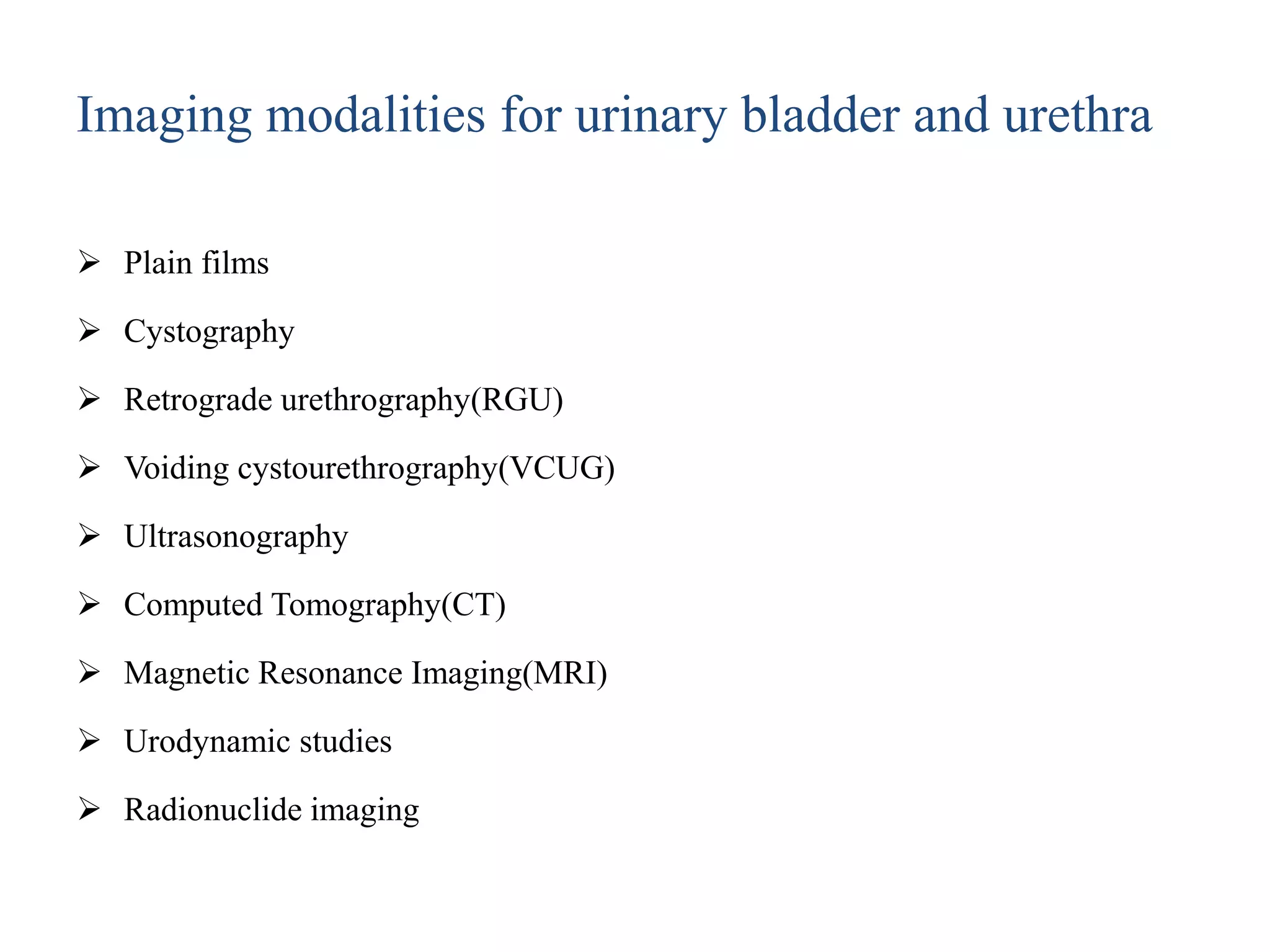 RGU MCU and its interpretation in pathology of Urinary Bladder ...
