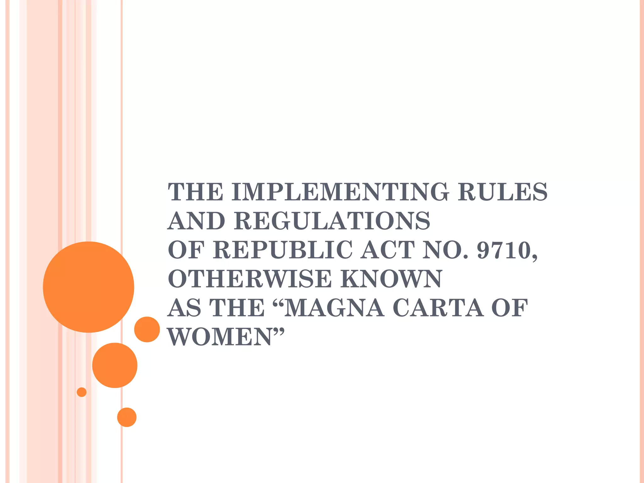 Magna Carta of Women IRR | PPT