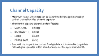 Channel Capacity and transmission media | PPTX