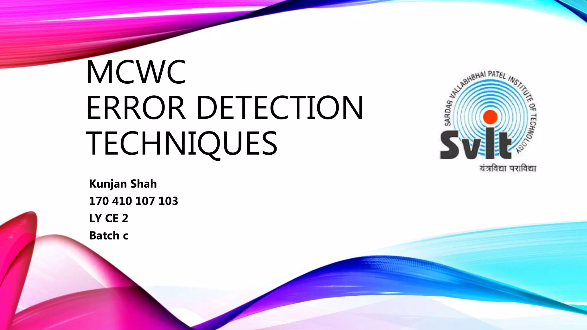 Error Detection Techniques Pptx Programming Languages Computing