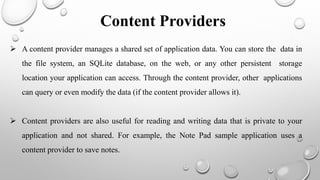 Android Application Components | PDF
