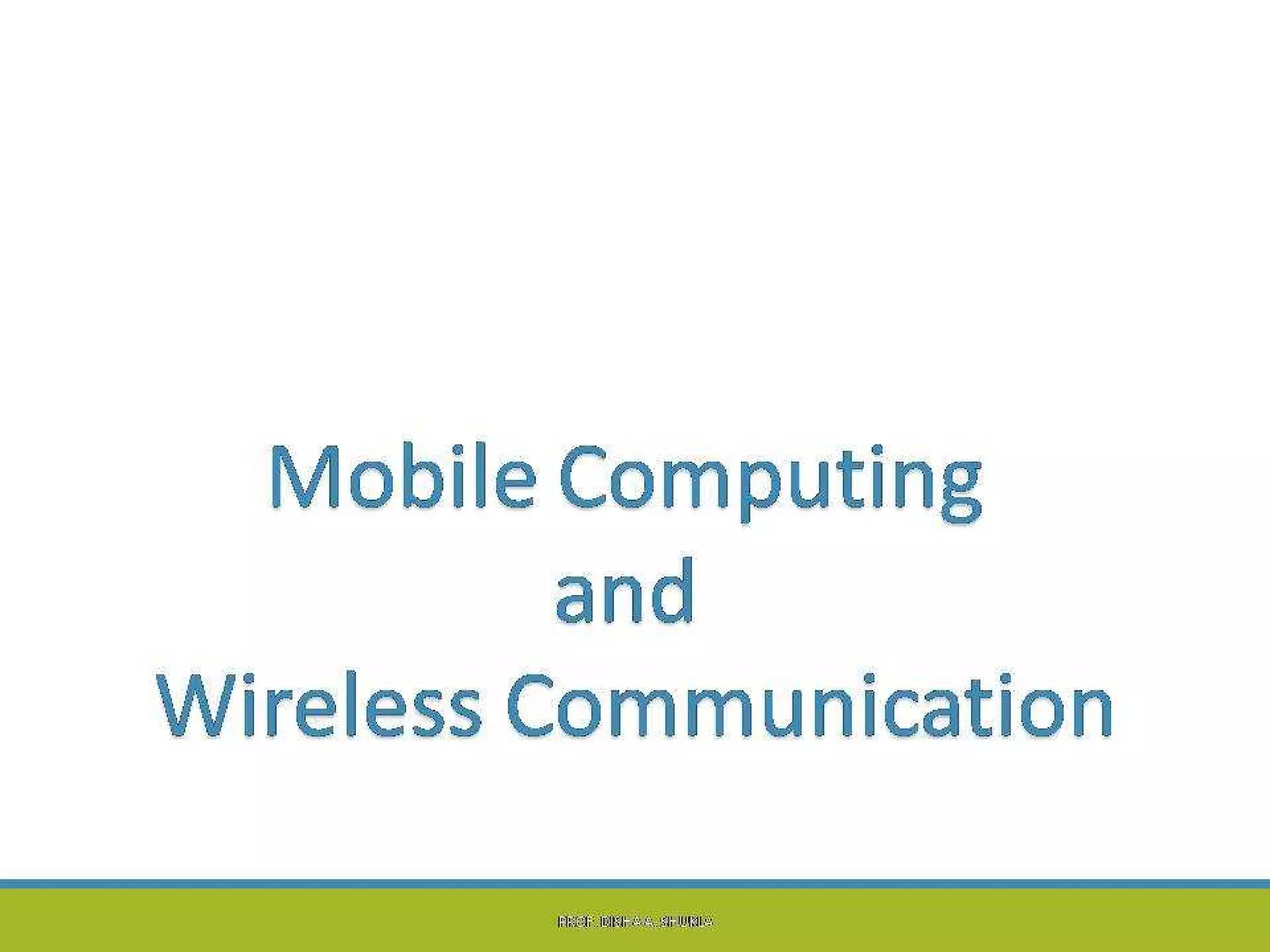 Mobile Computing And Wireless Communication Unit 1 Gtu Pdf Computer Networking Computing