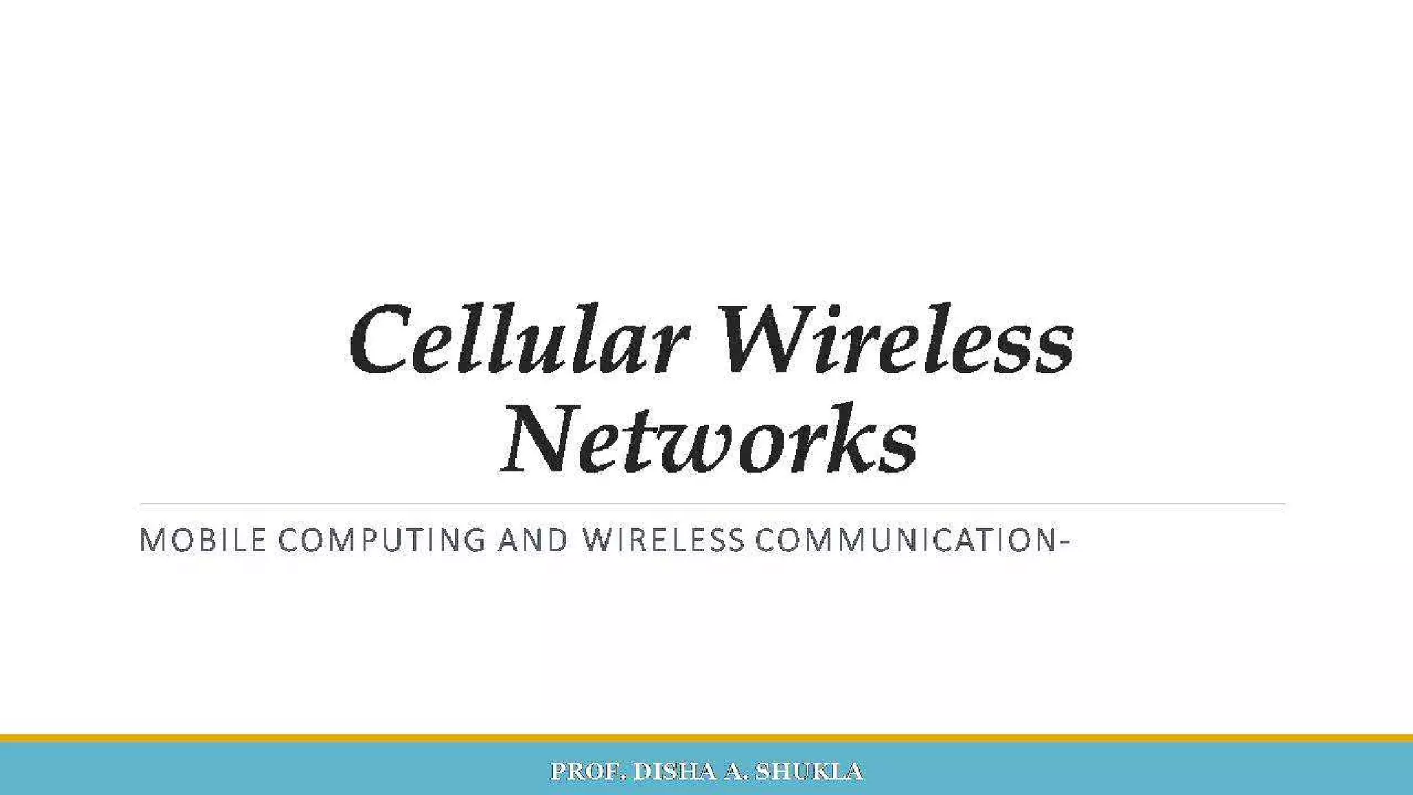 Mobile Computing and Wireless Communication Unit 2 Part 1 - GTU | PPT