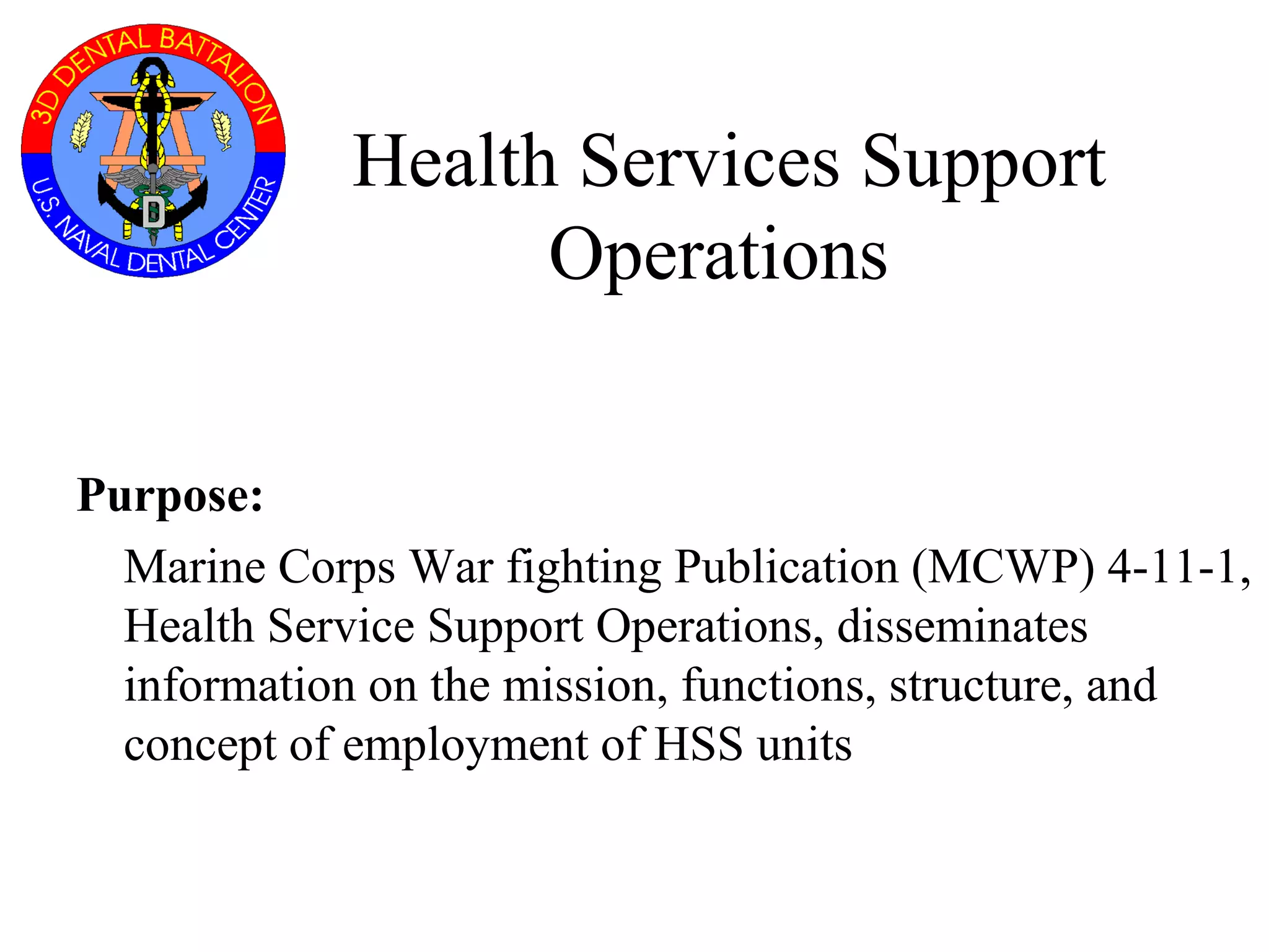 MCWP 4 11.1 Health Service Support Operations | PPT