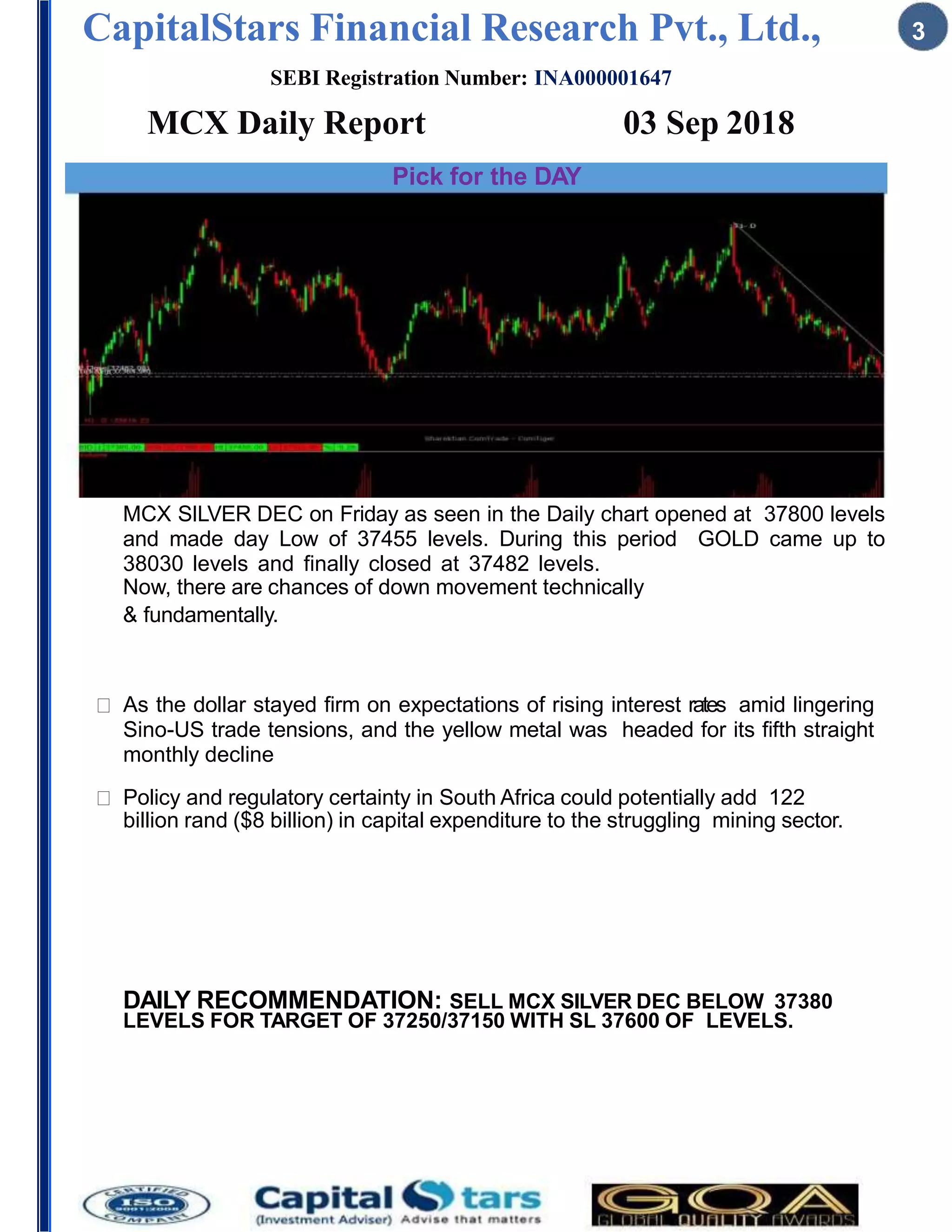 Mcx daily report 3 sept | PDF