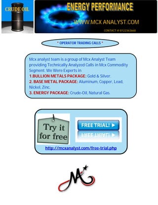 MCX ENERGY PACKAGE, MCX COMMODITY | PDF