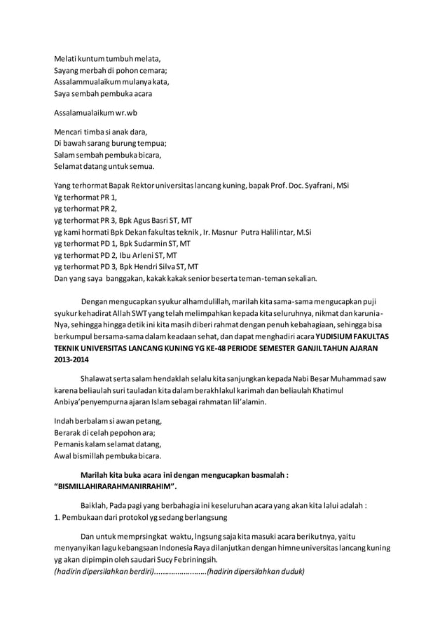 Mc yudisium 2013 | DOCX