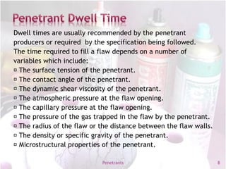 Liquid Penetrant Testing-Penetrants | PPT