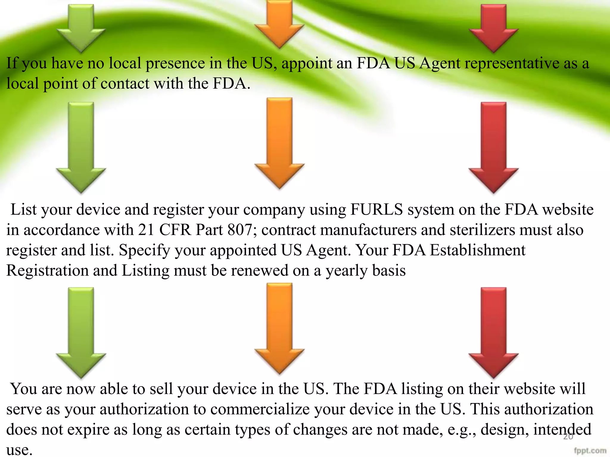 medical device regulatory approval in USA | PPTX