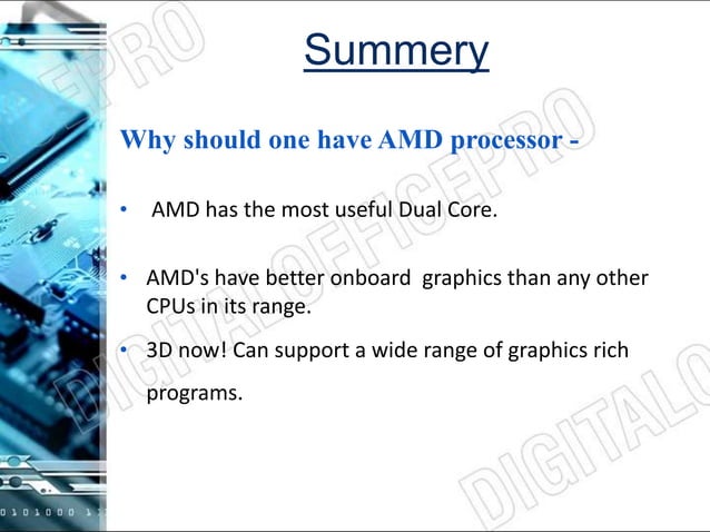 AMD Processor | PPTX | Desktops | Computing