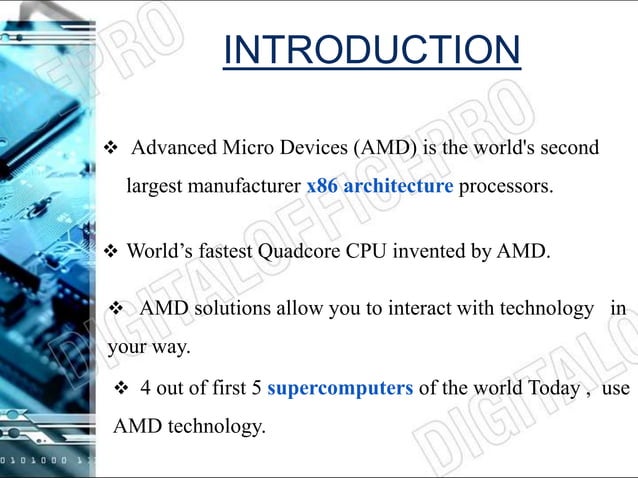 AMD Processor | PPTX | Desktops | Computing