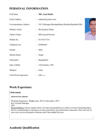 Md. ataul rabbi_resume | PDF