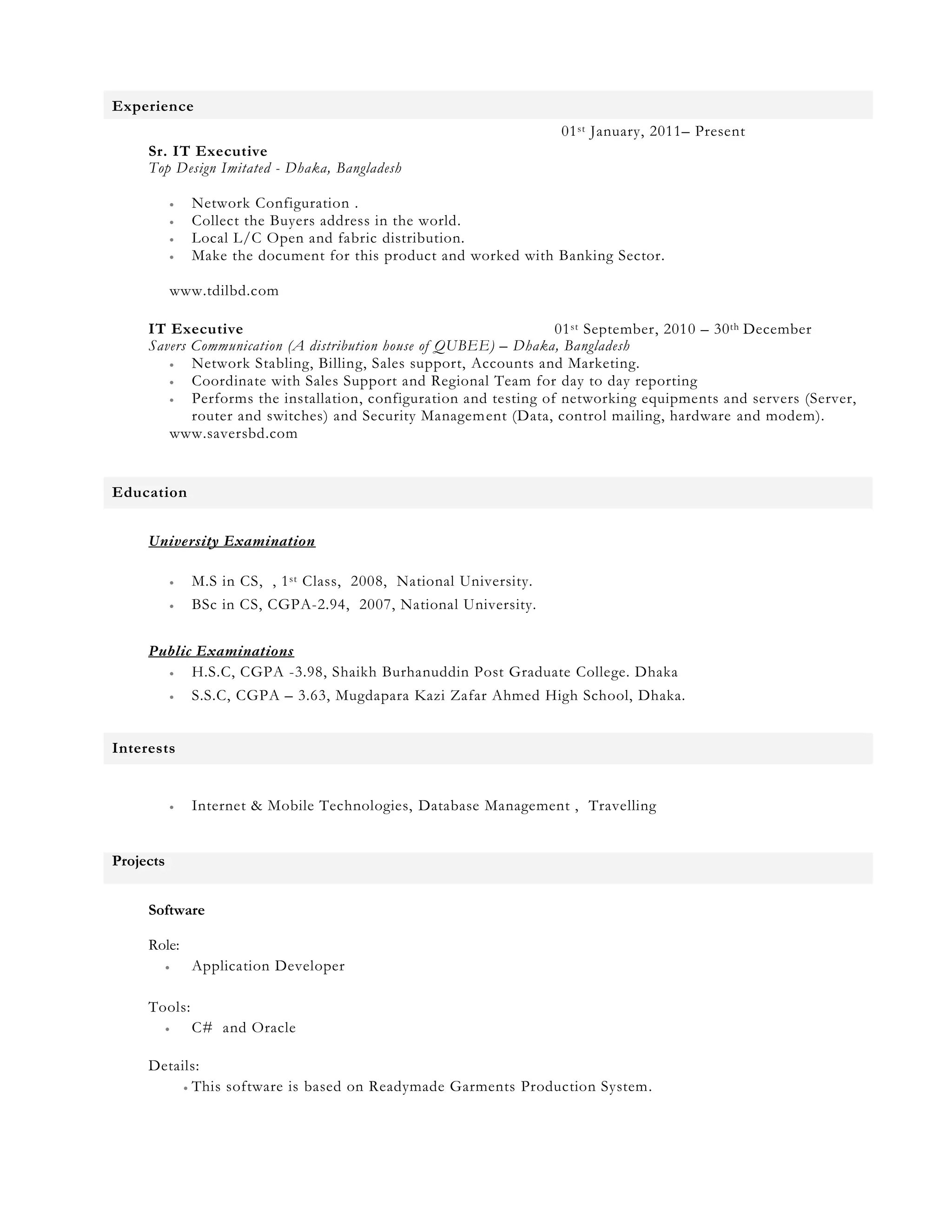 CV Md. Nashir uddin | PDF