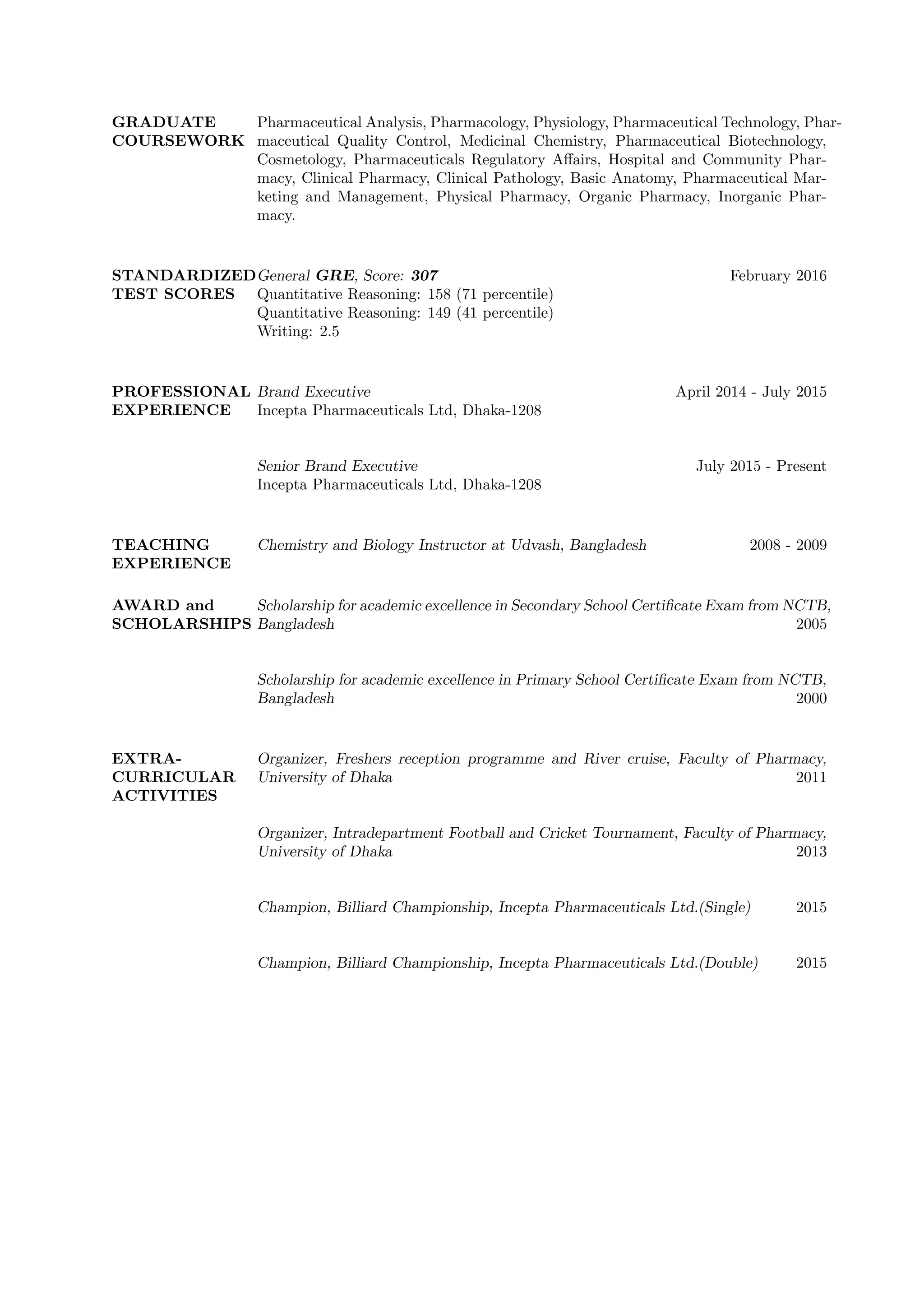 Md. Rasal Hossain Khan CV | PDF