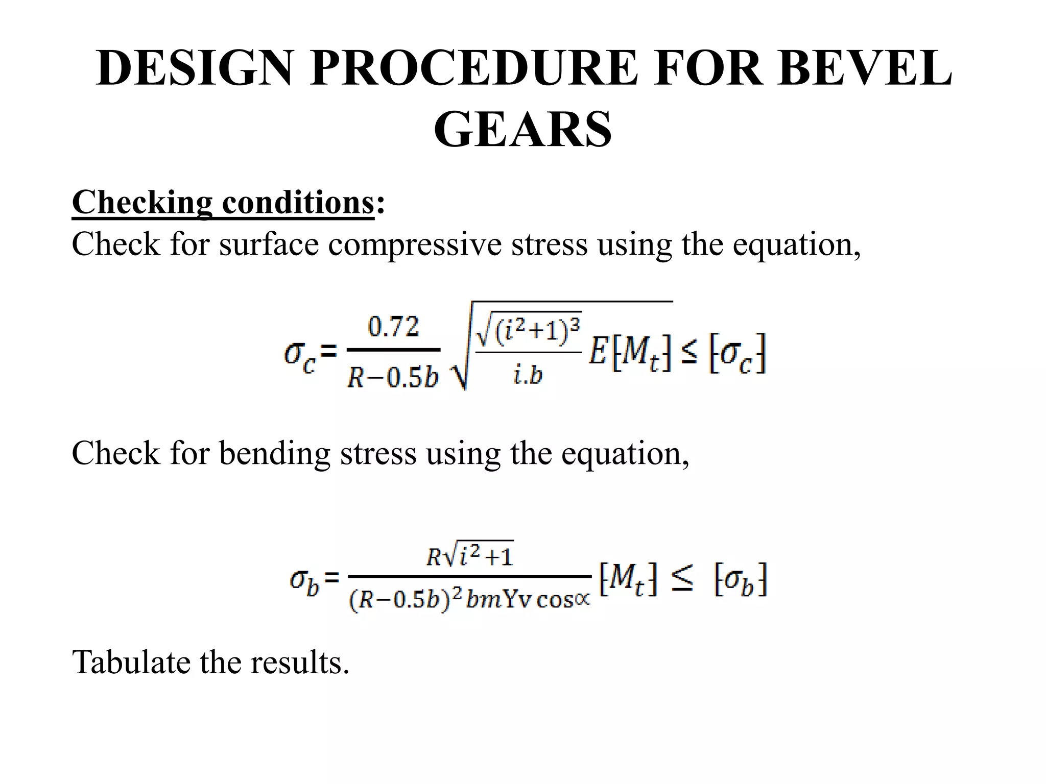 Introduction & Design of Bevel Gears | PPTX