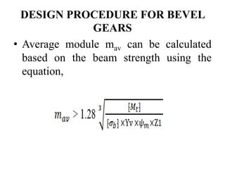 Introduction & Design of Bevel Gears | PPTX