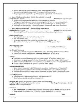 CV of Minhaz uddin, Sherpur | PDF