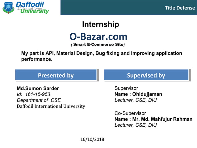 Internship Title Defense | PPT | Computer Software and Applications ...