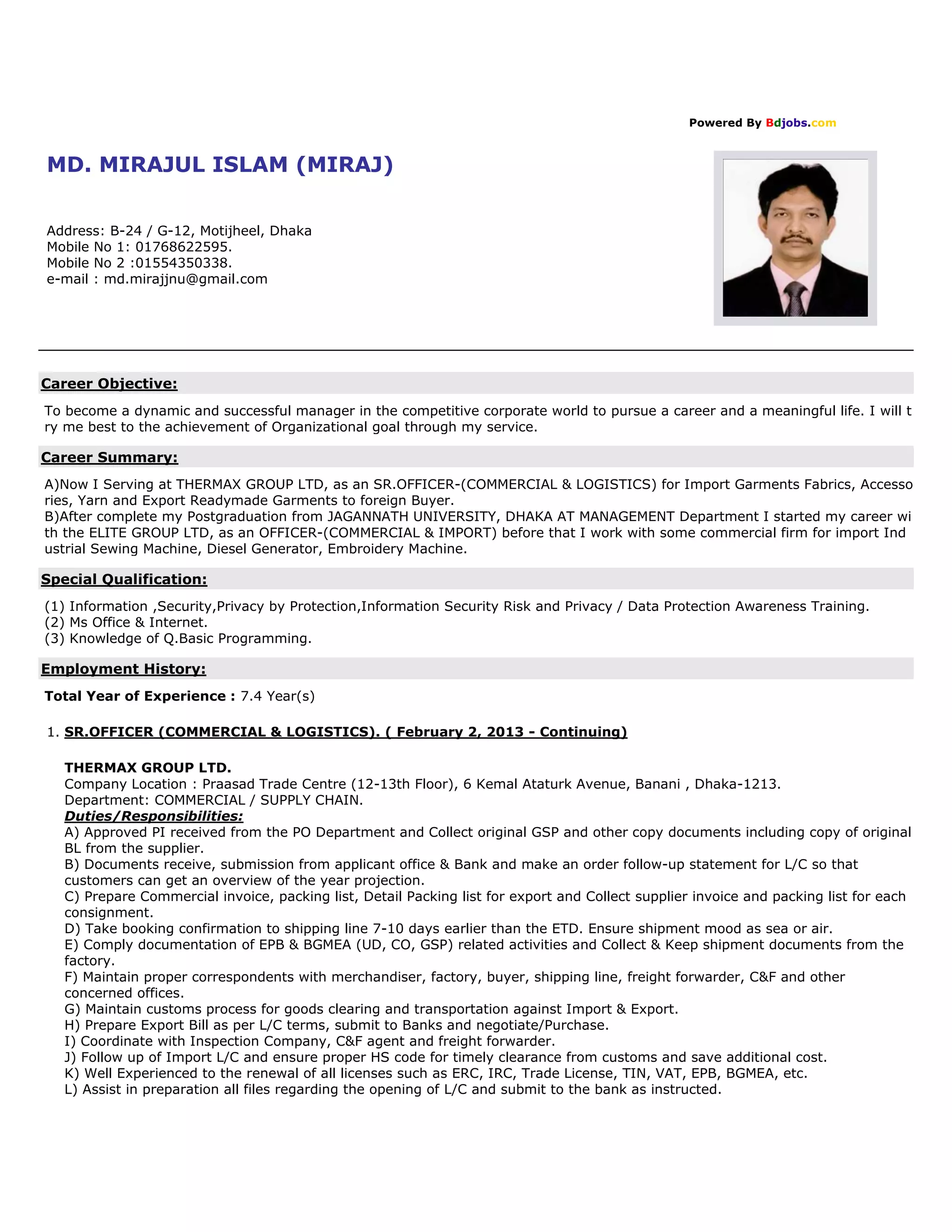 Department: COMMERCIAL / SUPPLY CHAIN. | PDF