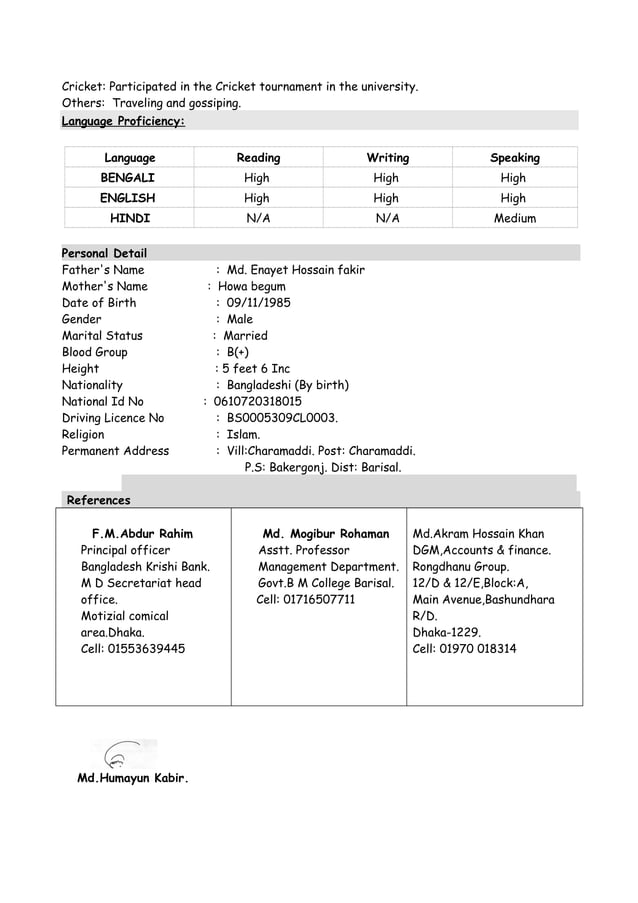 Md.humayun kabir - | PDF