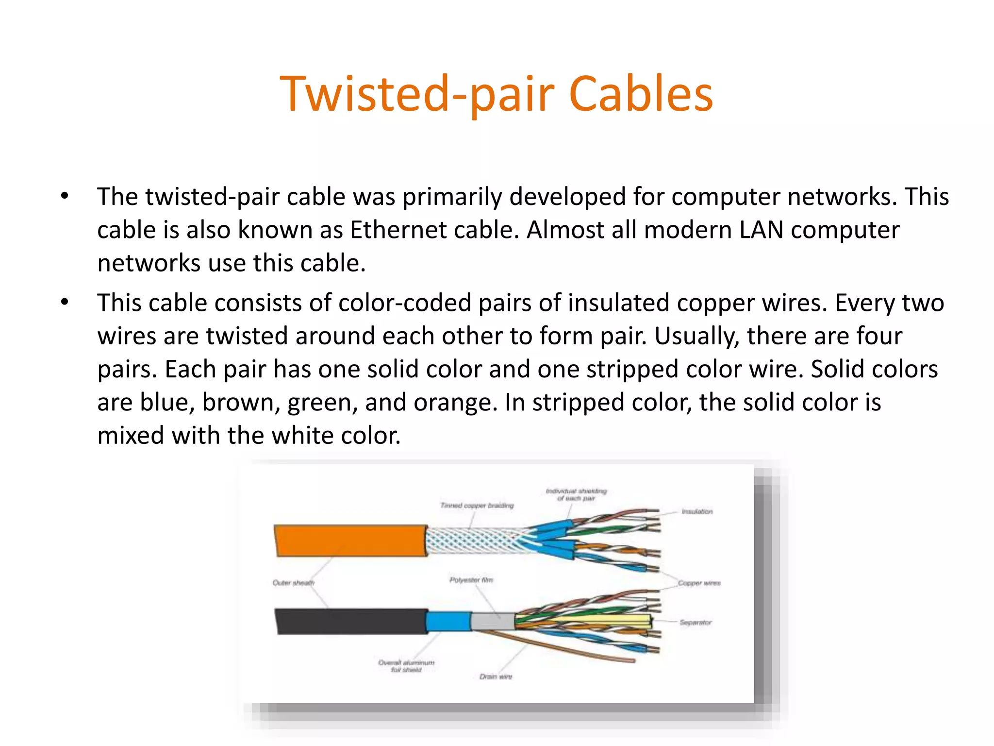 Type of Computer Network Cable . | PPT