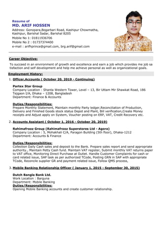 Md. Arif Hossen | PDF