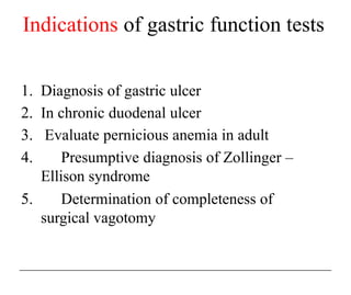 MD-5-GIT-L4-Gastric Function Tests-Biochemistry | PPTX