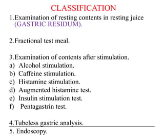 MD-5-GIT-L4-Gastric Function Tests-Biochemistry | PPTX