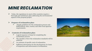 FUNDAMENTALS OF MINE DESIGN, AND PLANNINGS | PPTX