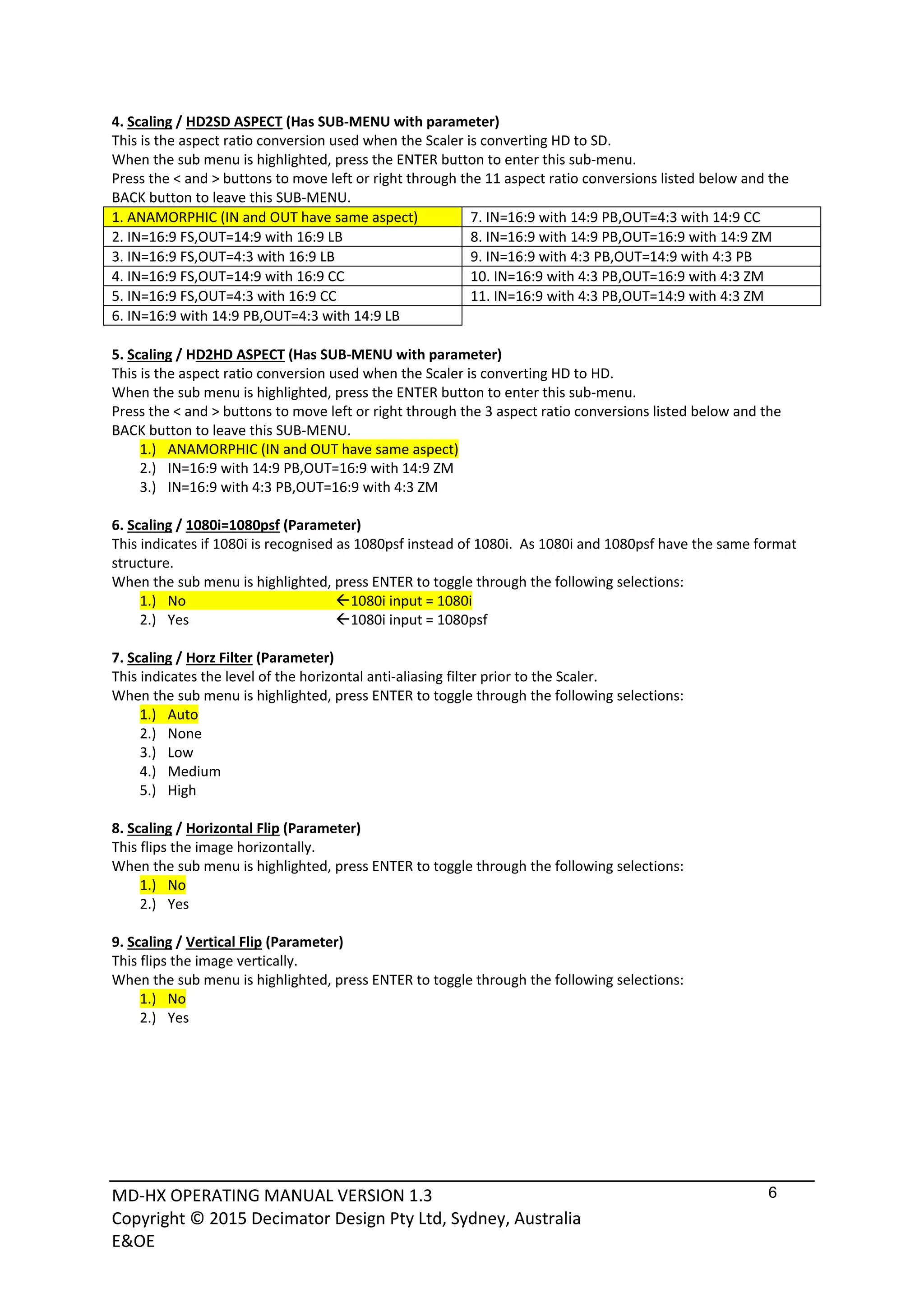 Decimator MD-HX hardware-manual_fv1.3 | PDF