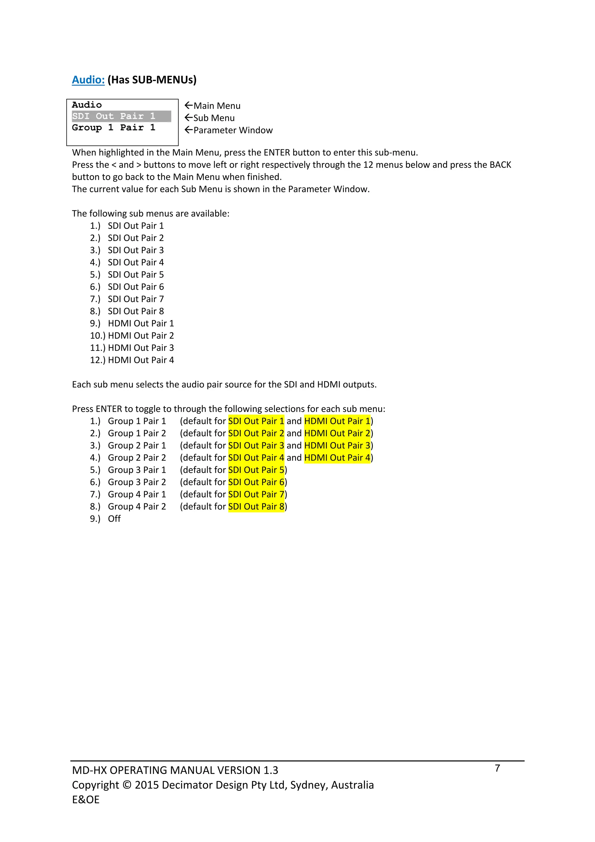 Decimator MD-HX hardware-manual_fv1.3 | PDF